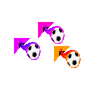 Colorful Flaming Soccer Balls Cursors