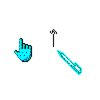 3D cyan pack 3 Cursors