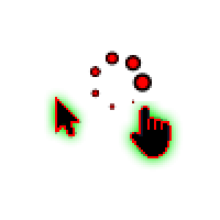 Black N' Red With Green Glow Cursors