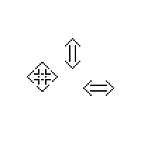 Black/White 3D Arrow Horizontal/Verktikal/Diagonal Cursors