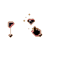 Kawaii Black and Pink Heart Cursors