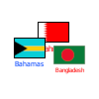 6 countries flags that start with 'B' Cursors