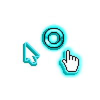 Flashing Neon Aqua and Clear Cursors