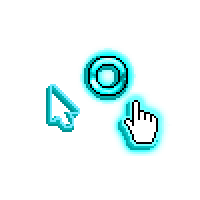 Flashing Neon Aqua and White Cursors