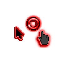 Flashing Neon Red and Black Cursors