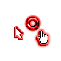 Flashing Neon Red and White Cursors