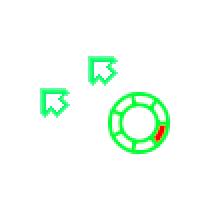Green neon outline pointer Cursors