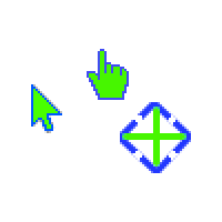 Green and Blue Cursors