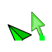 Green Drop & Point Pointers Cursors
