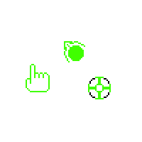 Green&White Hand Pointers Cursors