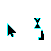 high contrast black and cyan Cursors