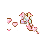 Kawaii Pastel Heart with Glitter Cursors