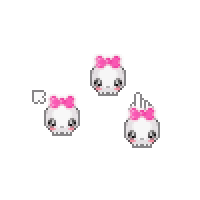 Kawaii Cute Little Skull W Pink Bow Cursors