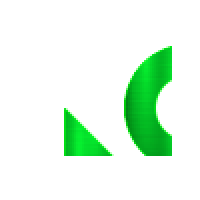 Rainbow Green Trailing Left Scroll Cursors