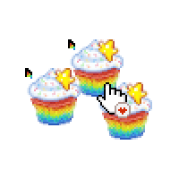 Rainbow Star Cupcake 2 Cursors