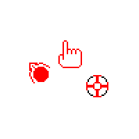 Red&White Hand Pointers Cursors