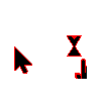 High Contrast Red and Black Cursors