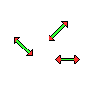 Resize Red and Green Reverse Cursors