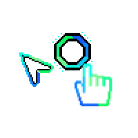 The Green and blue trailing neon Cursors