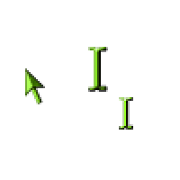 Windows XP 3D Yellow-Green Edit Cursors